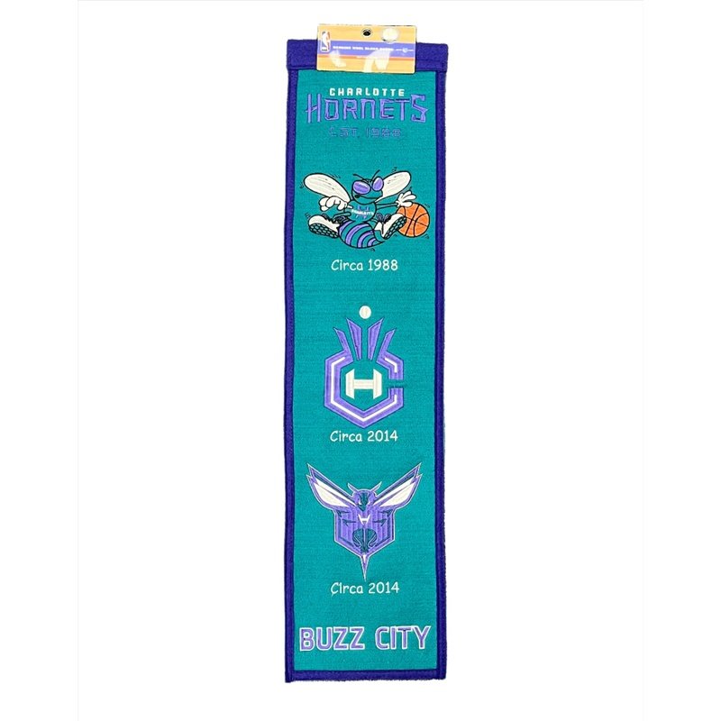 Banner: Charlotte Hornets- Heritage – CARDIACS Sports & Memorabilia