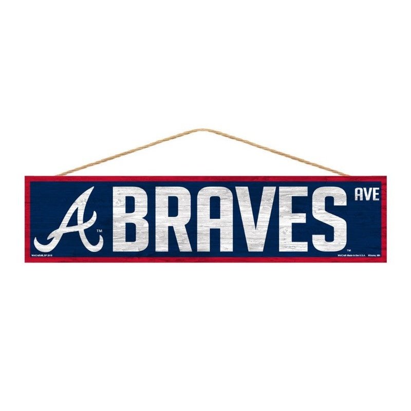 Wooden Sign: Atlanta Braves - with rope hanger – CARDIACS Sports ...