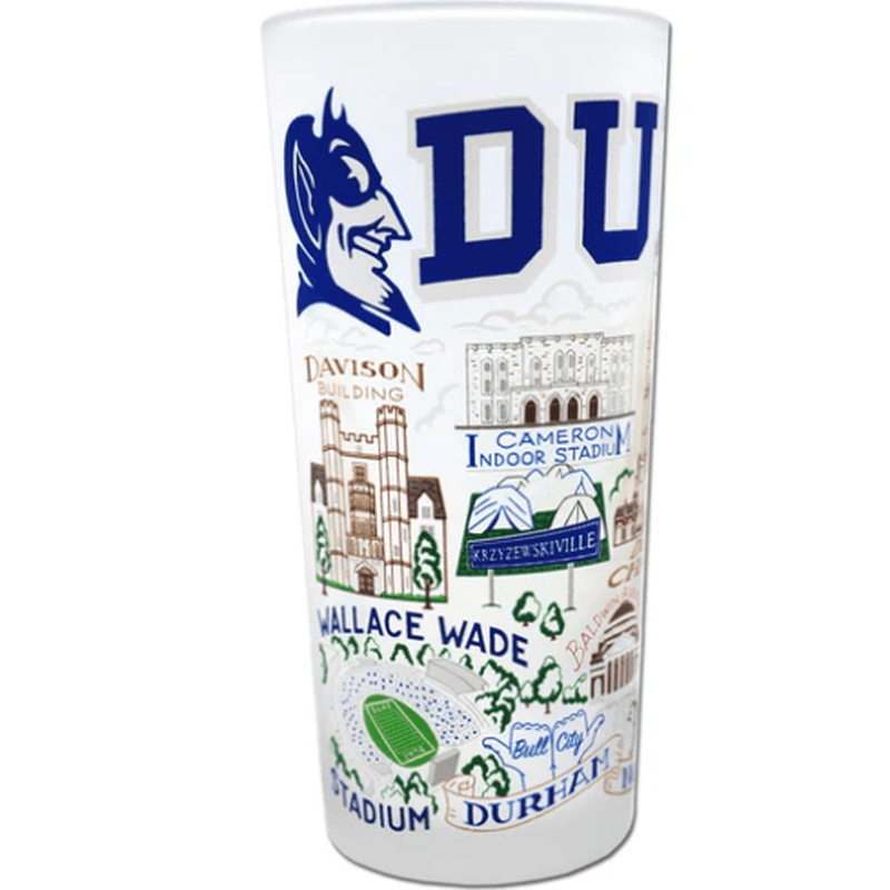 Duke Blue Devils Drinking Glass | Frosted Game Day Glassware – CARDIACS ...