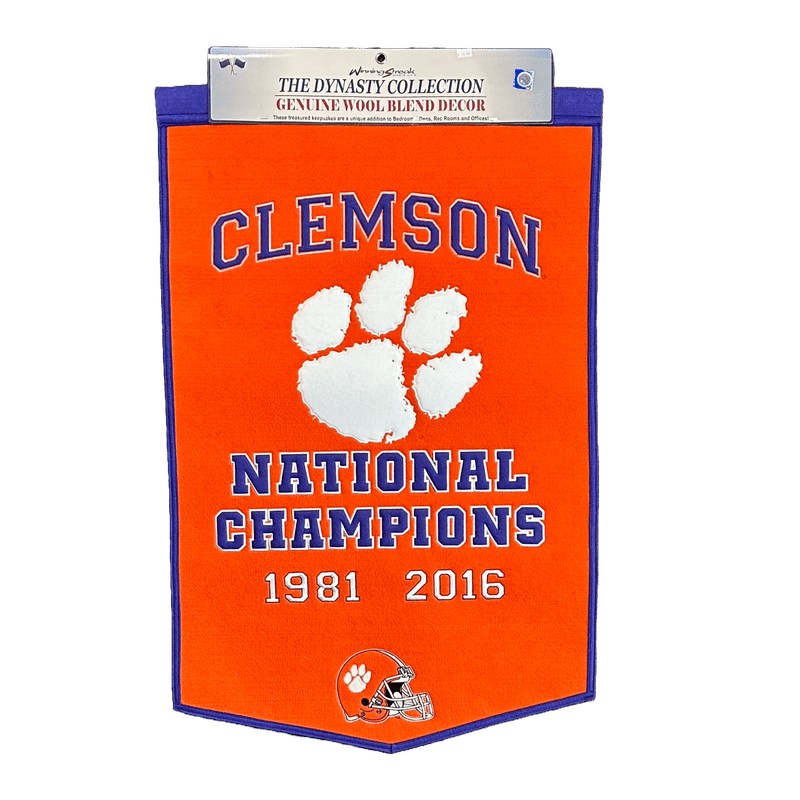 Banner: Clemson NCAA FB Champion Dynasty – CARDIACS Sports & Memorabilia