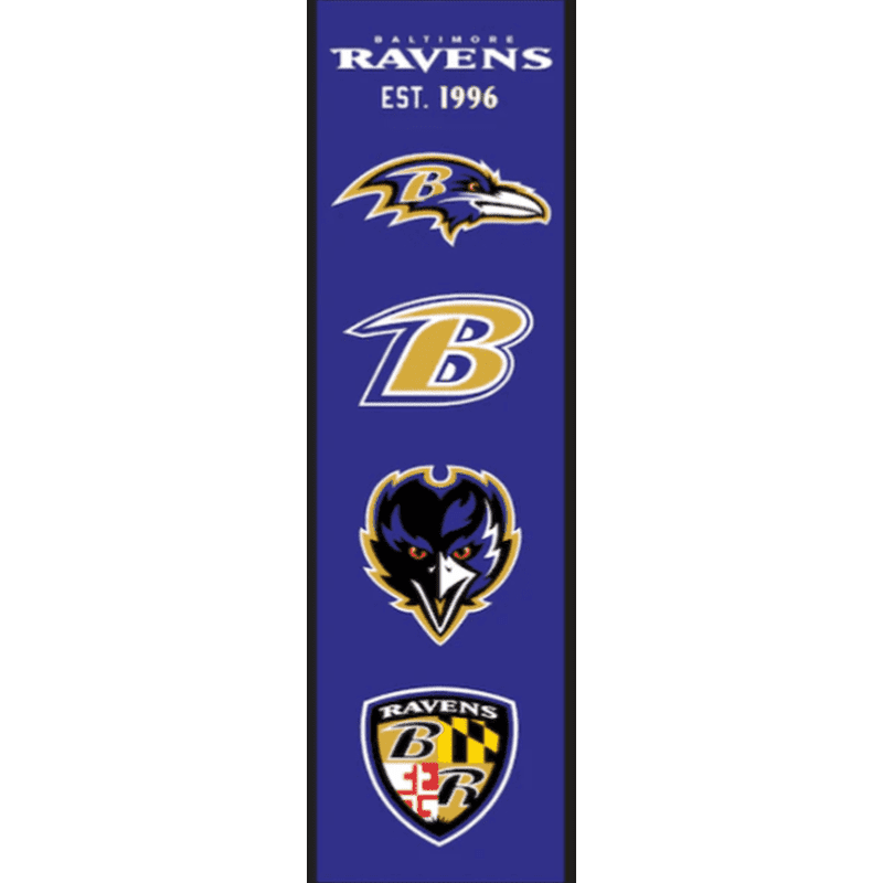 Banner: Baltimore Ravens- Heritage – CARDIACS Sports & Memorabilia