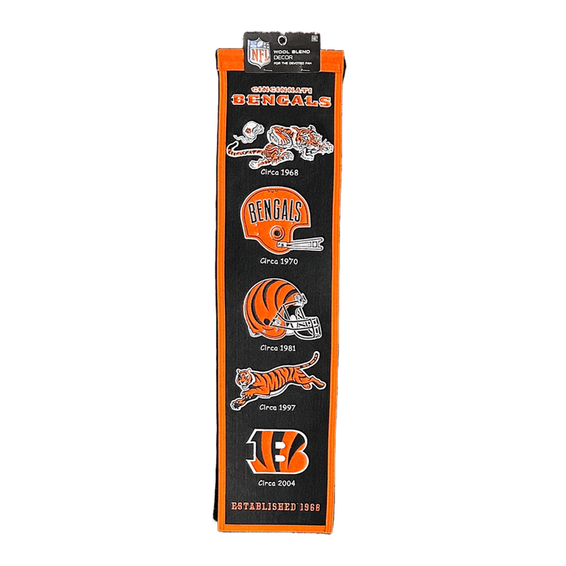 Banner: Cincinnati Bengals- Heritage – CARDIACS Sports & Memorabilia