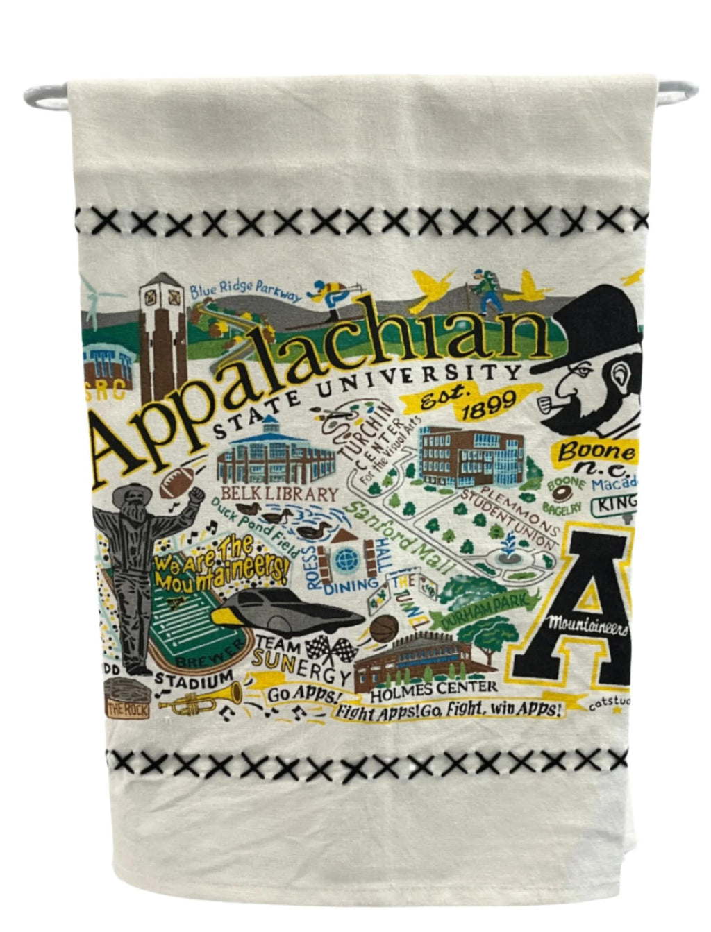 App State Dish Towel – 100% Hand-Loomed Cotton | Hand-Embroidered ...